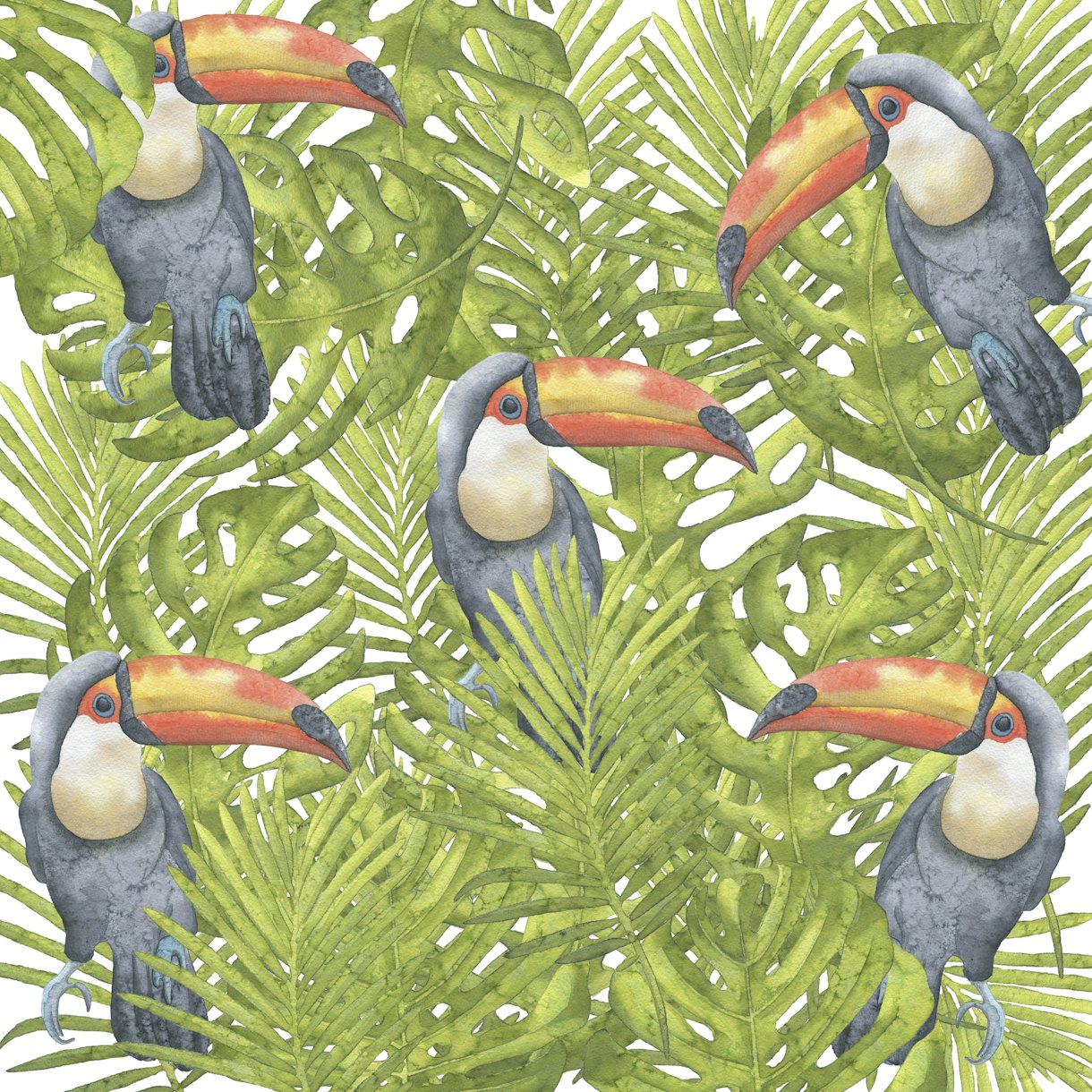 Toucan Wallpaper - Vibrant and Colorful Wall Covering | Happywall