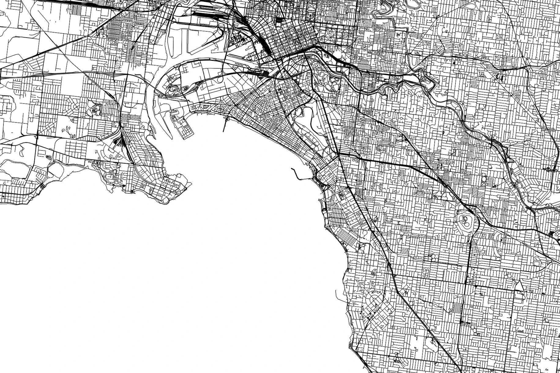 Melbourne Map Wallpaper | Meticulously Designed Road Map Murals | Happywall