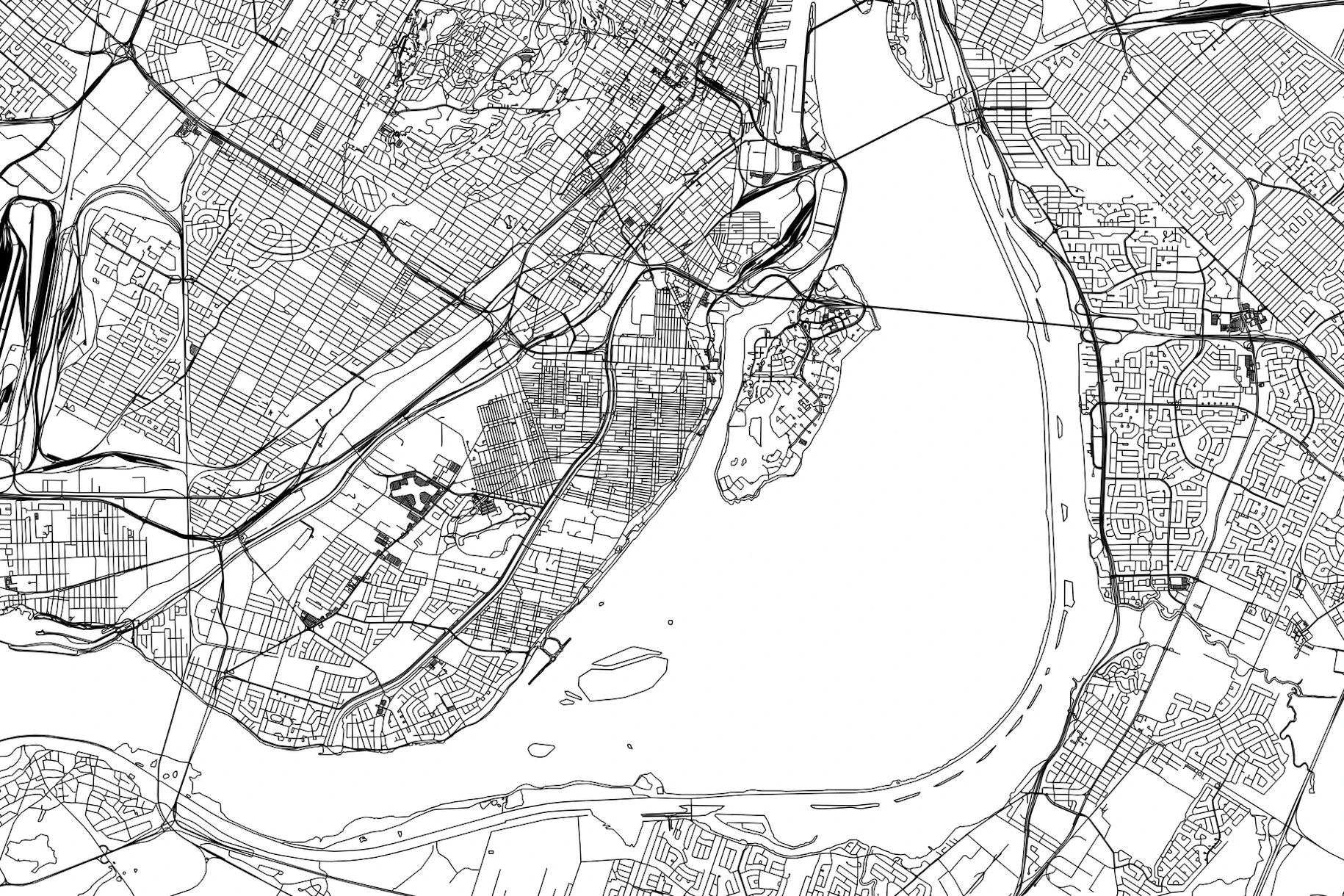 Montreal Map Wallpaper - Detailed Geography Design | Happywall