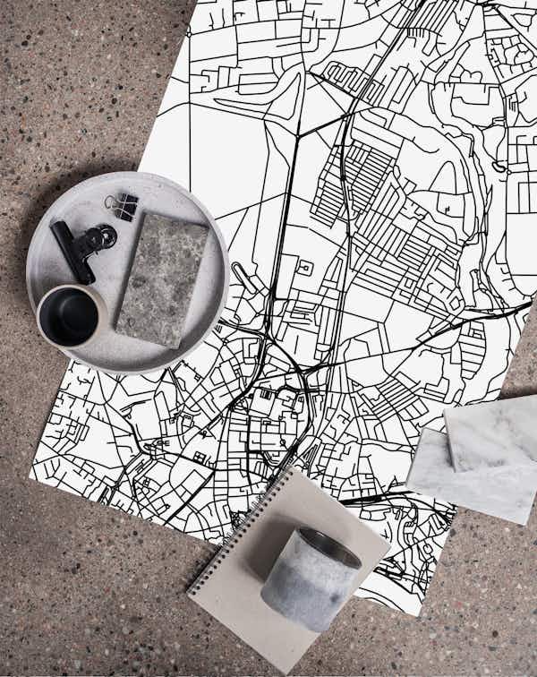 Newcastle Map Wallpaper - Unique and Customizable | Happywall