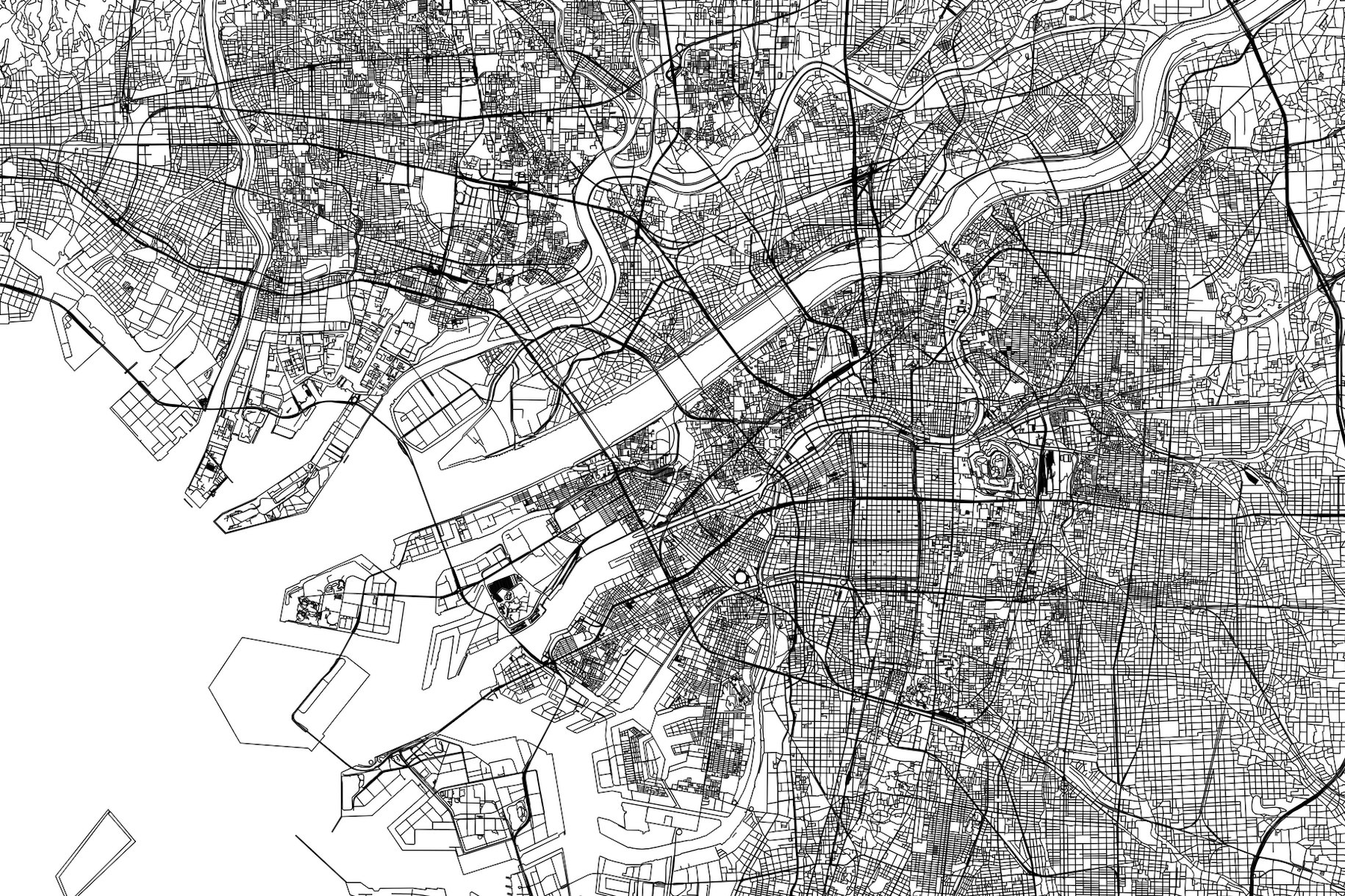 Osaka Map wallpaper - Happywall