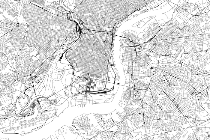 Philadelphia Map Wallpaper - Happywall
