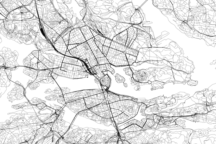 Stockholm Map Wallpaper | happywall.com