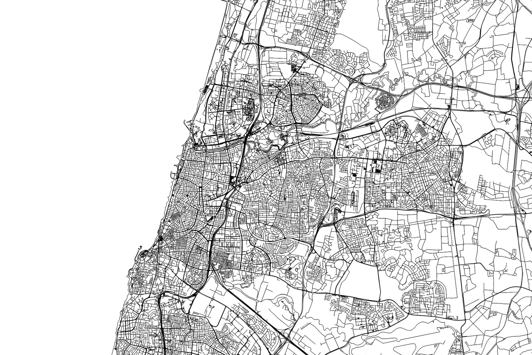 Tel Aviv-Yafo Map Wall Mural | Happywall - Premium Custom Wallpaper