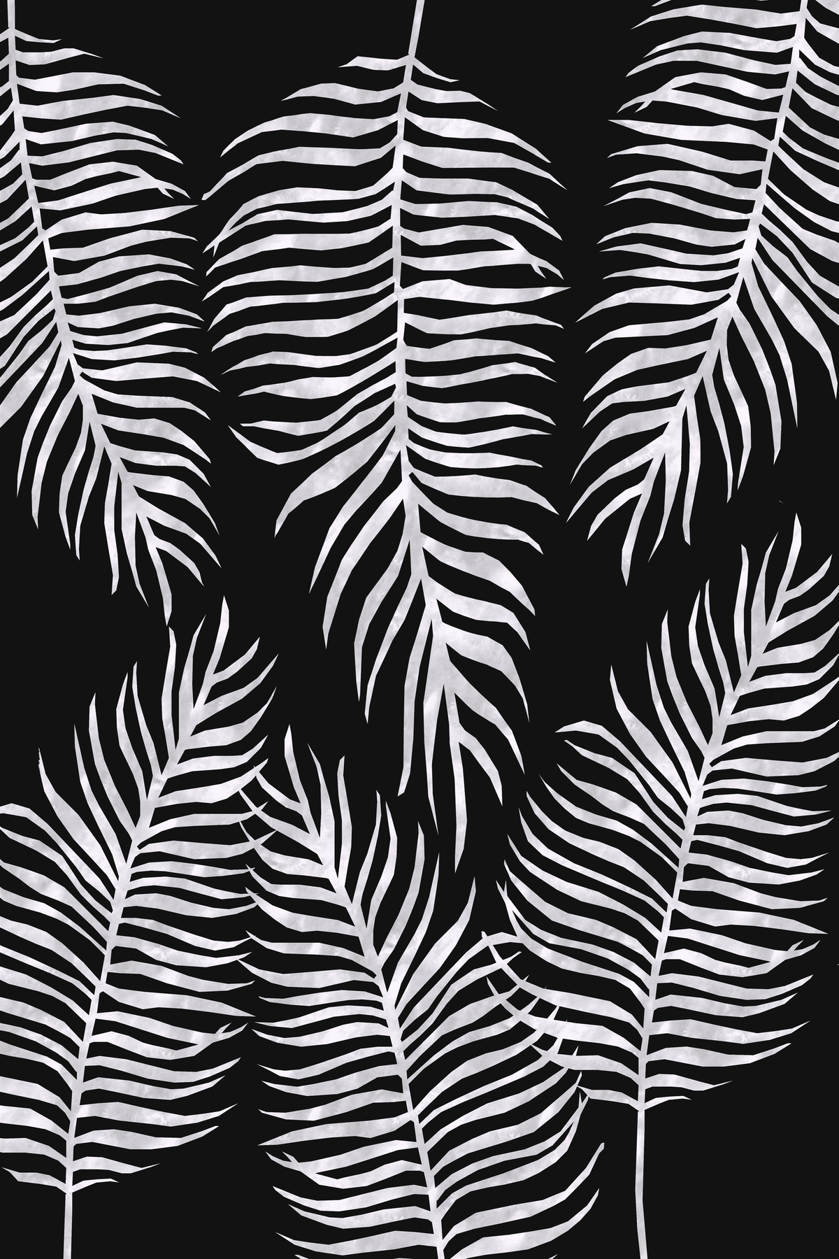 Fern Pattern Black and White Wallpaper - Happywall