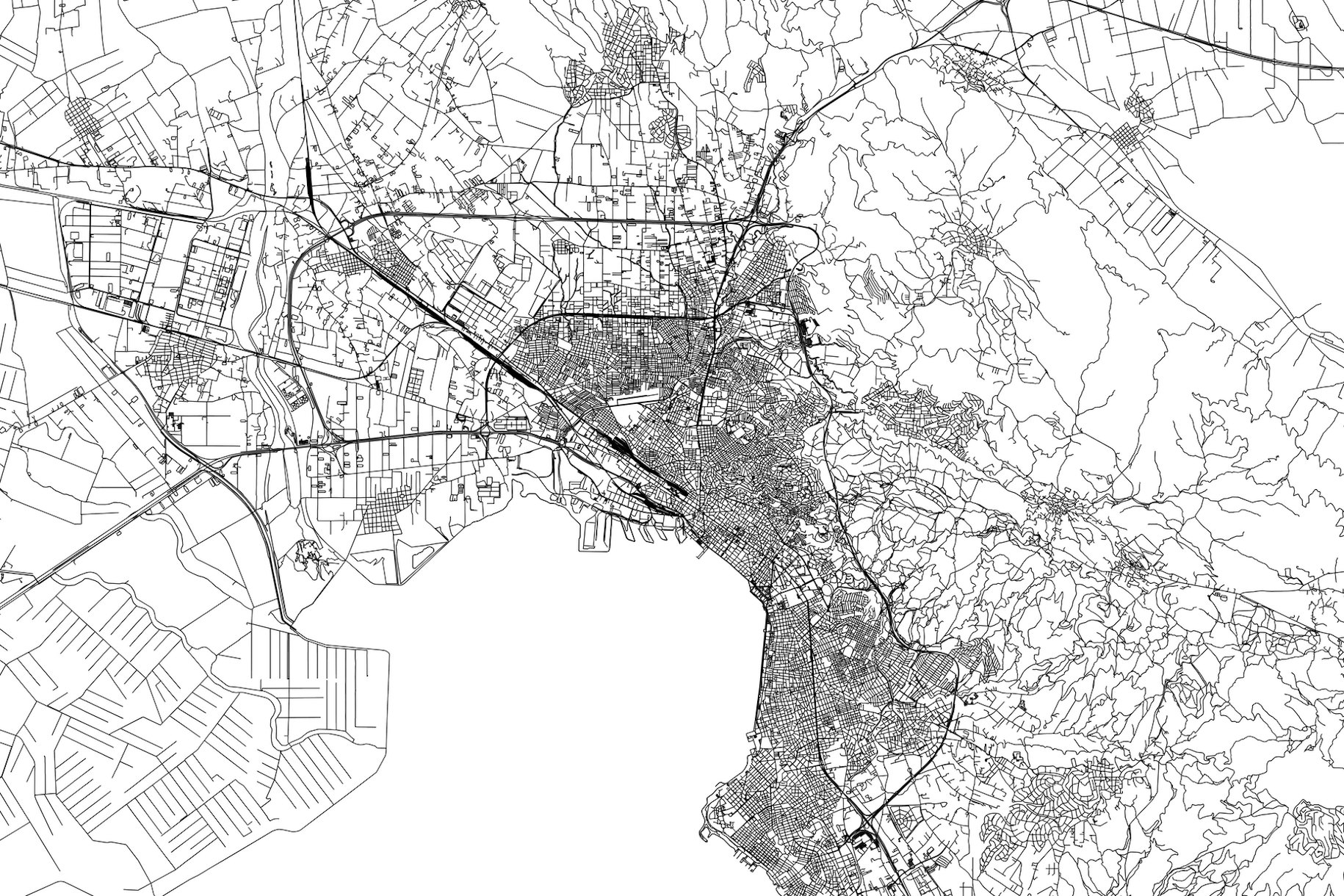 Thessaloniki Mural Wallpaper - Detailed Map of Thessaloniki Greece by ...