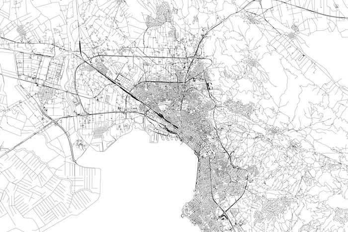 Thessaloniki City Map Wallpaper
