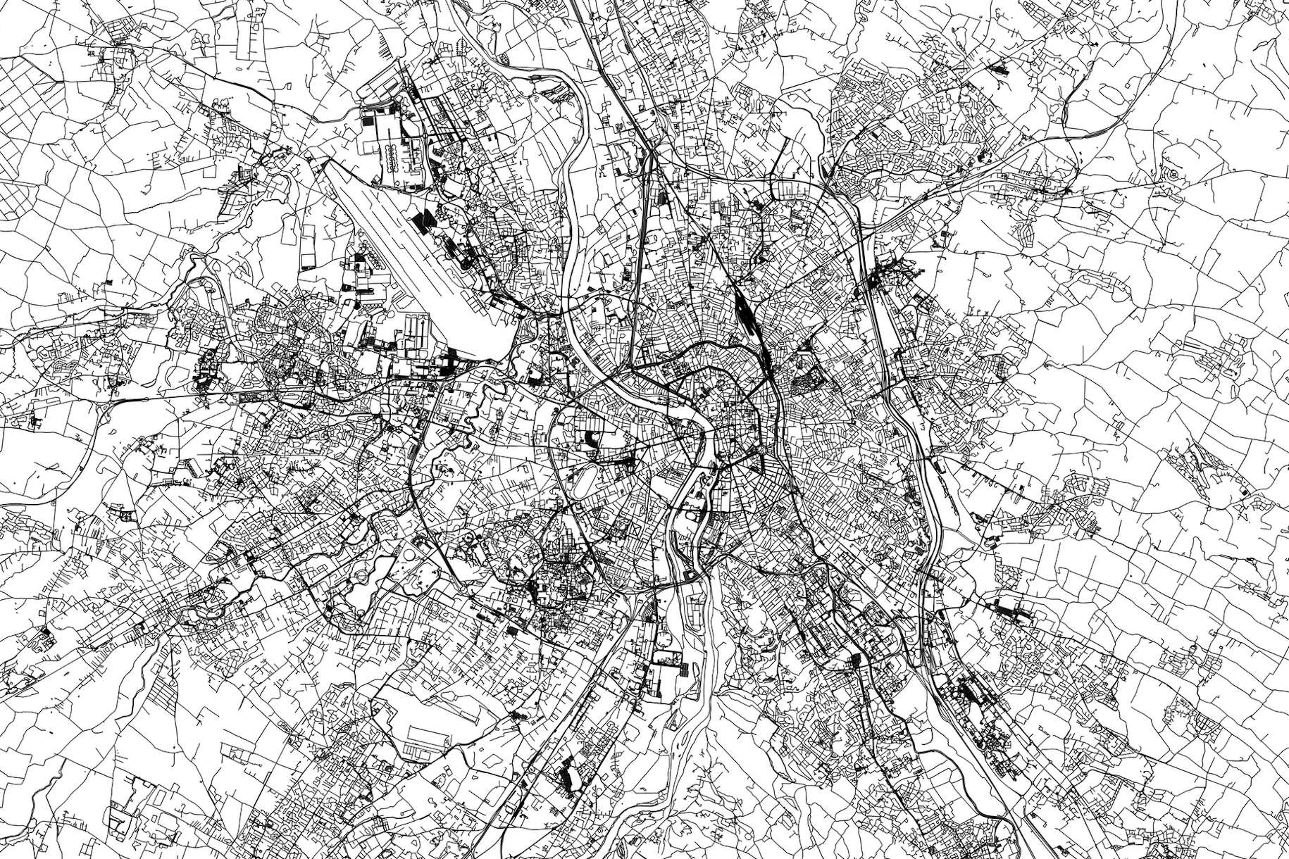 Buy Toulouse Map wallpaper - Happywall