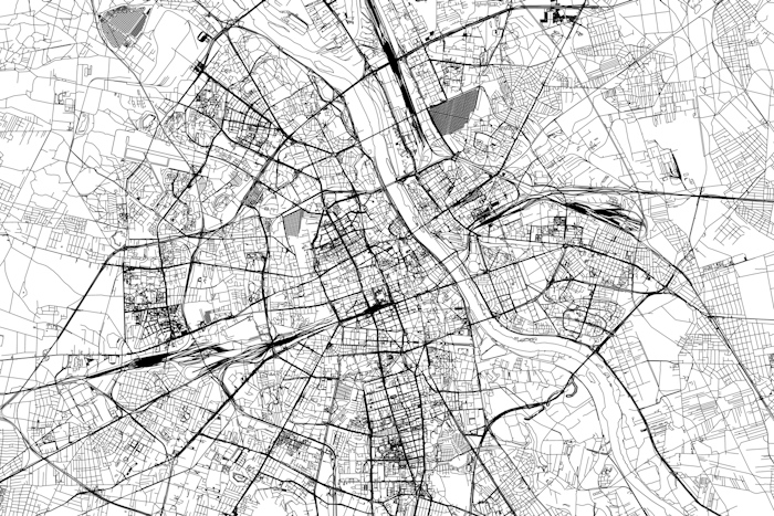 Warsaw Map Wallpaper | Buy Online on Happywall