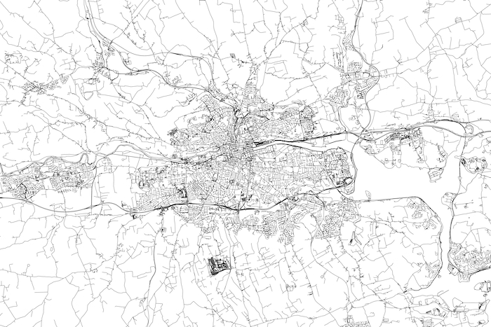 Black and White Cork Map Wallpaper