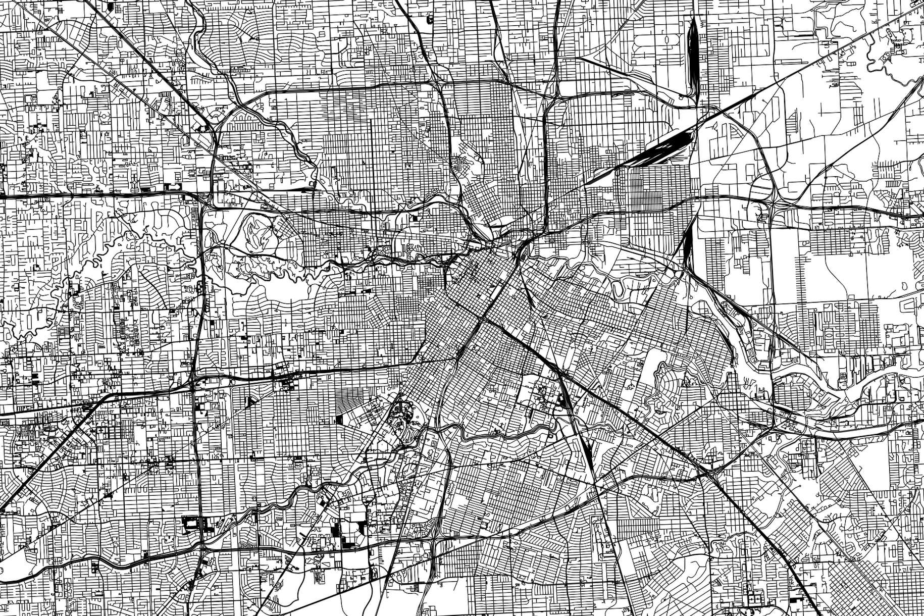 Mapa de Houston papel pintado - Happywall