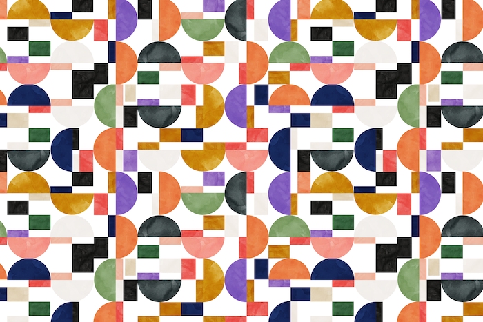 Colorful Shapes Pattern Wallpaper | Happywall