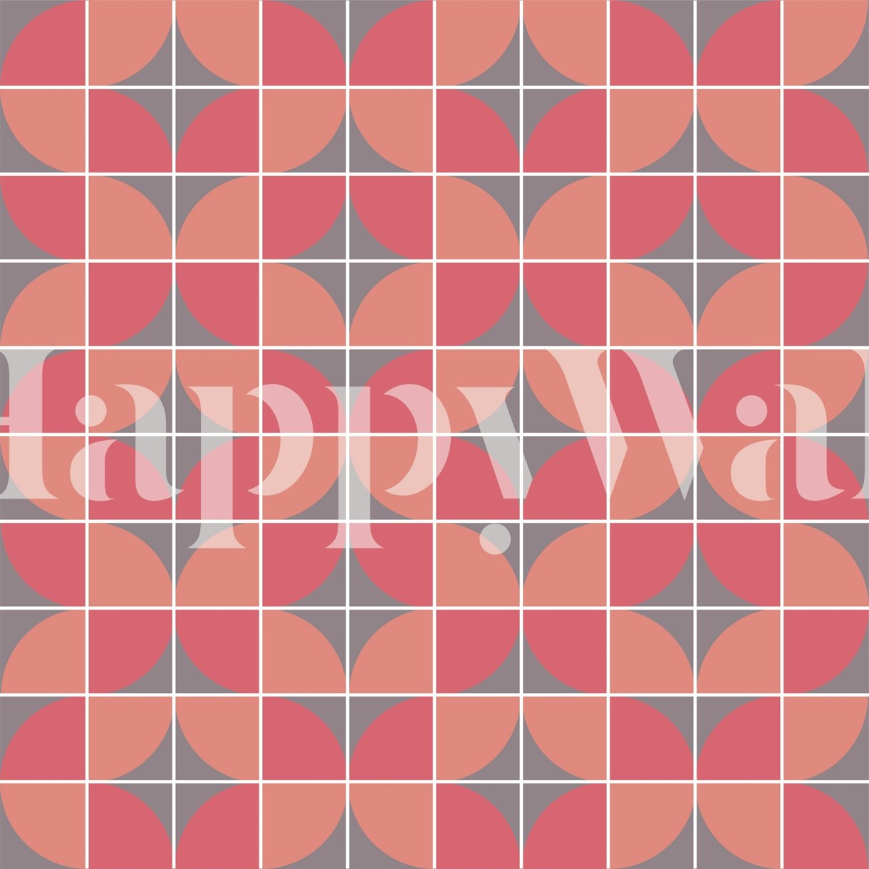 Terracotta Red Pastel Grid wallpaper - Happywall
