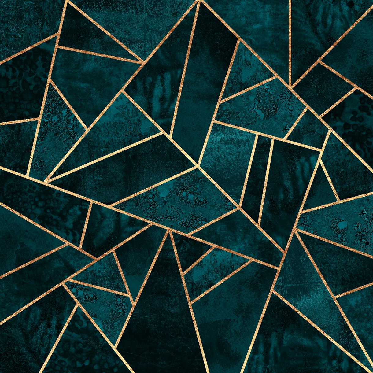 Premium Deep Teal & Mosaic Stone Wallpaper | Dark Teal Wall Decor ...