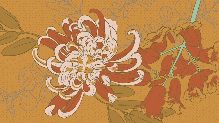Floral Wallpaper in Earthy Tones