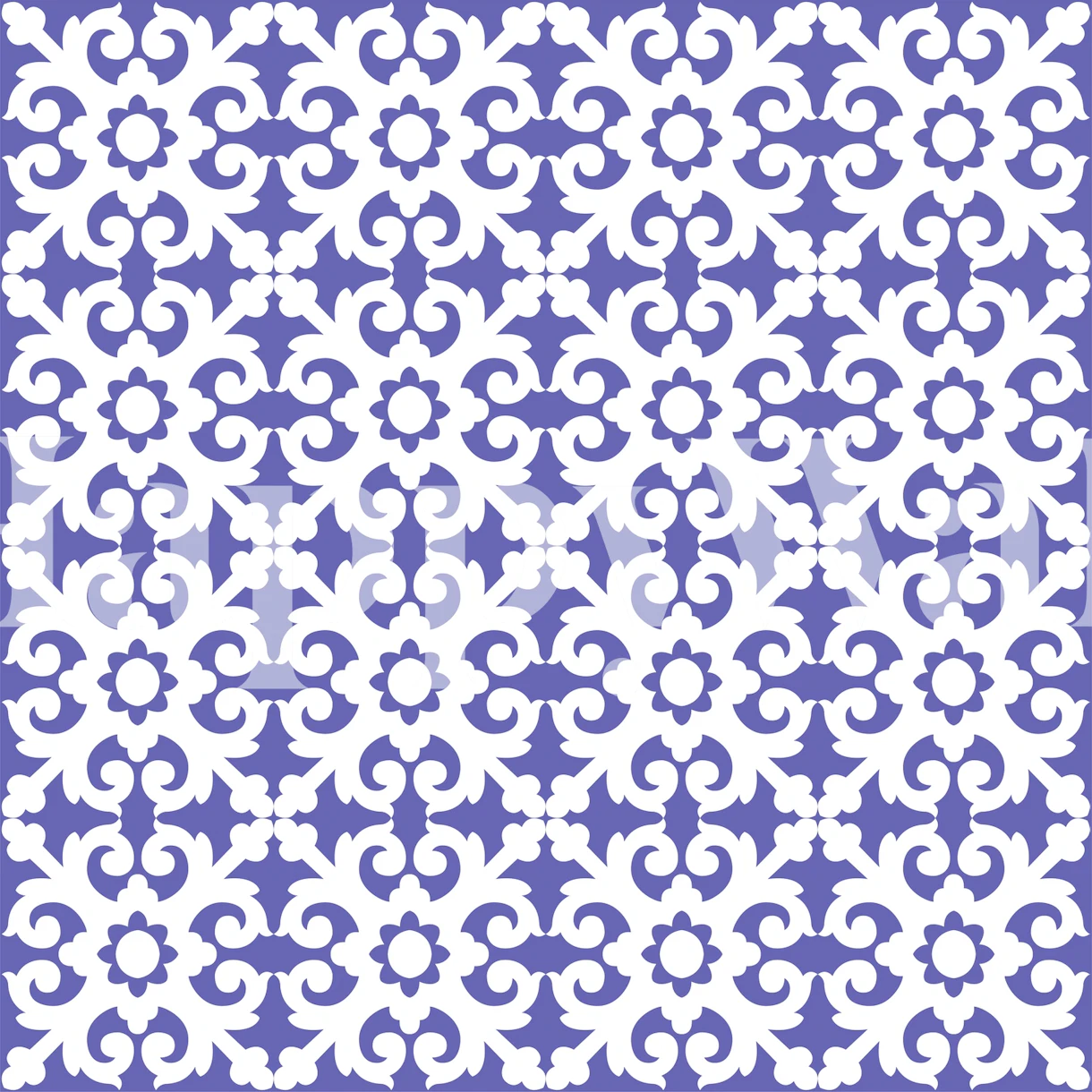 Turkish Very Peri White Mosaic Wallpaper | Happywall
