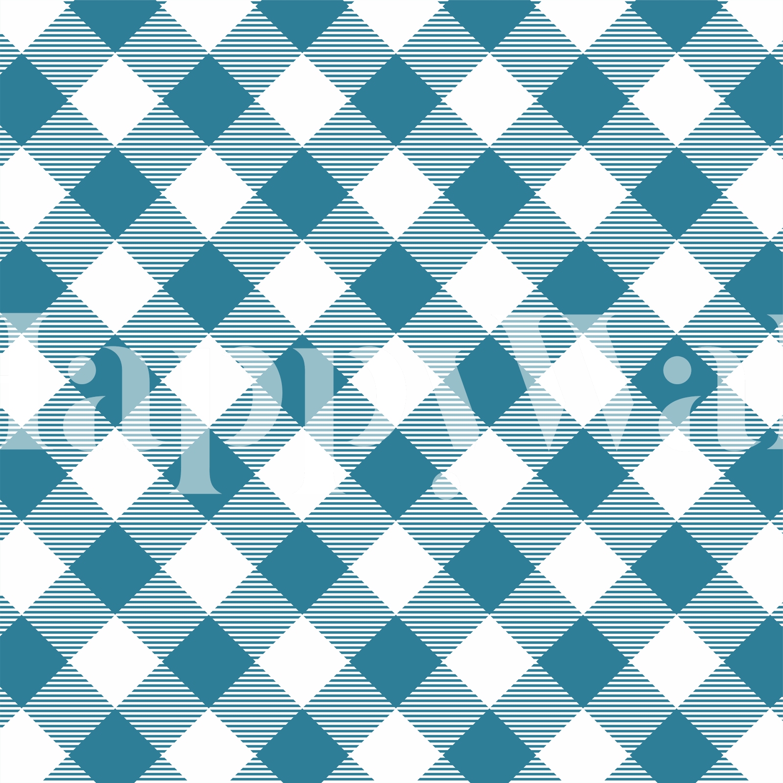 Teal Check Pattern Wallpaper - Classic Geometric Design