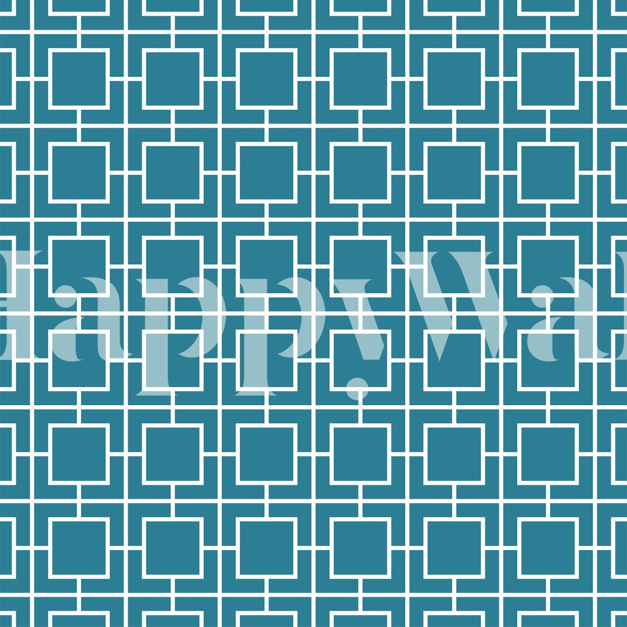 Greek Key Oriental Teal Square wallpaper - Happywall