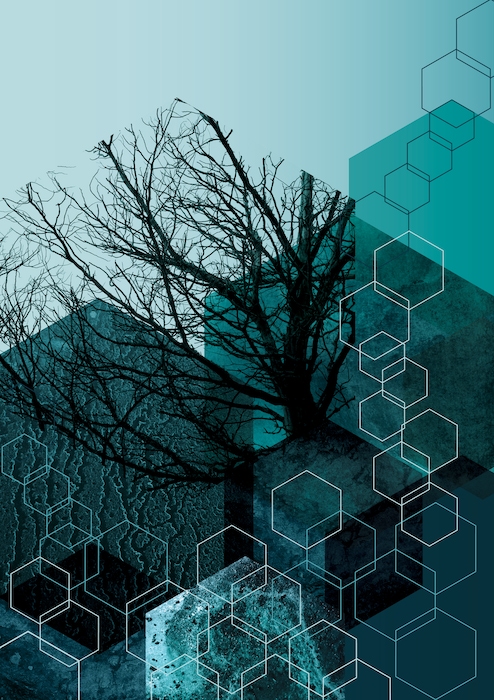 Teal Tree 2 Wallpaper - Buy Online | Happywall