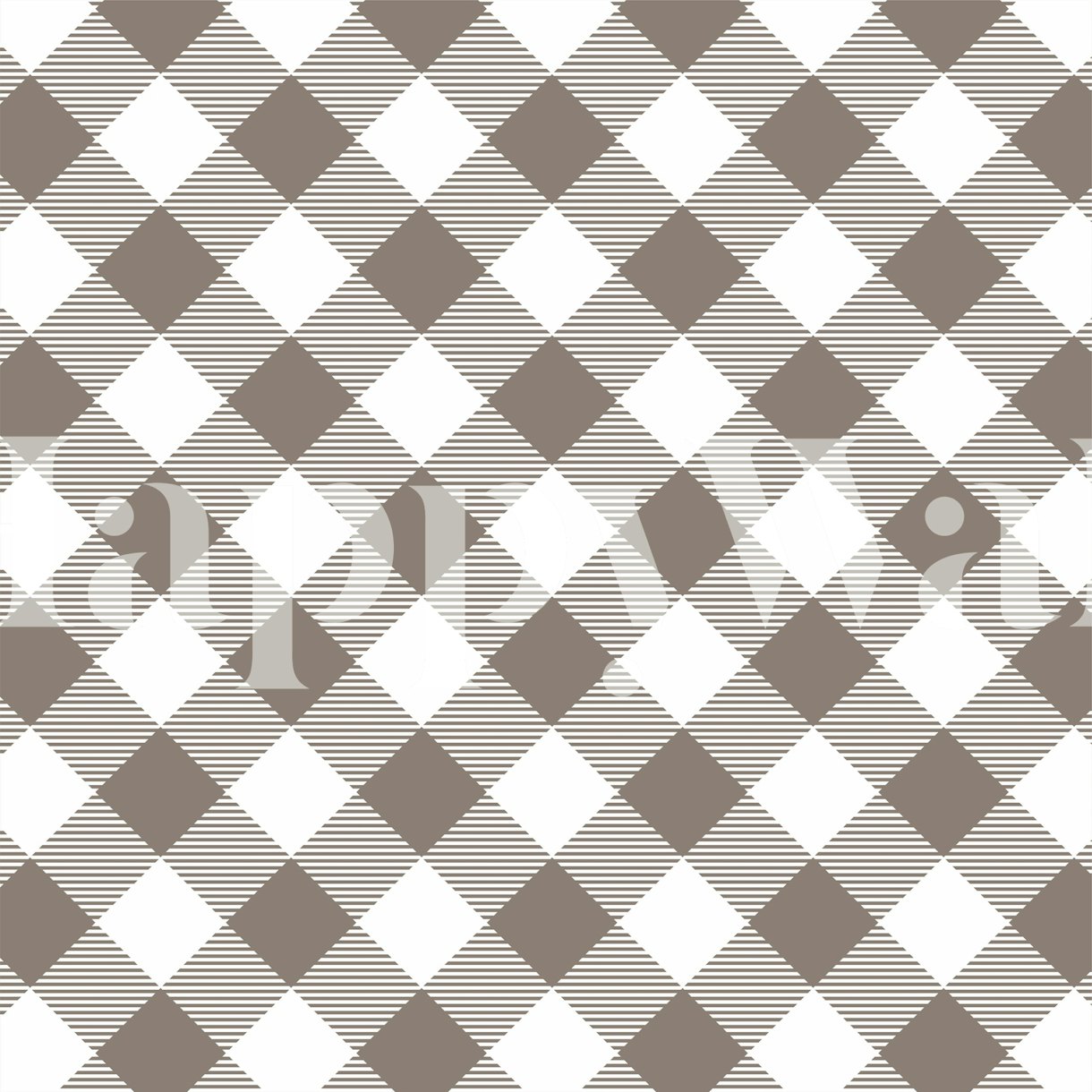 Classic Beige and White Checks Wallpaper | Happywall