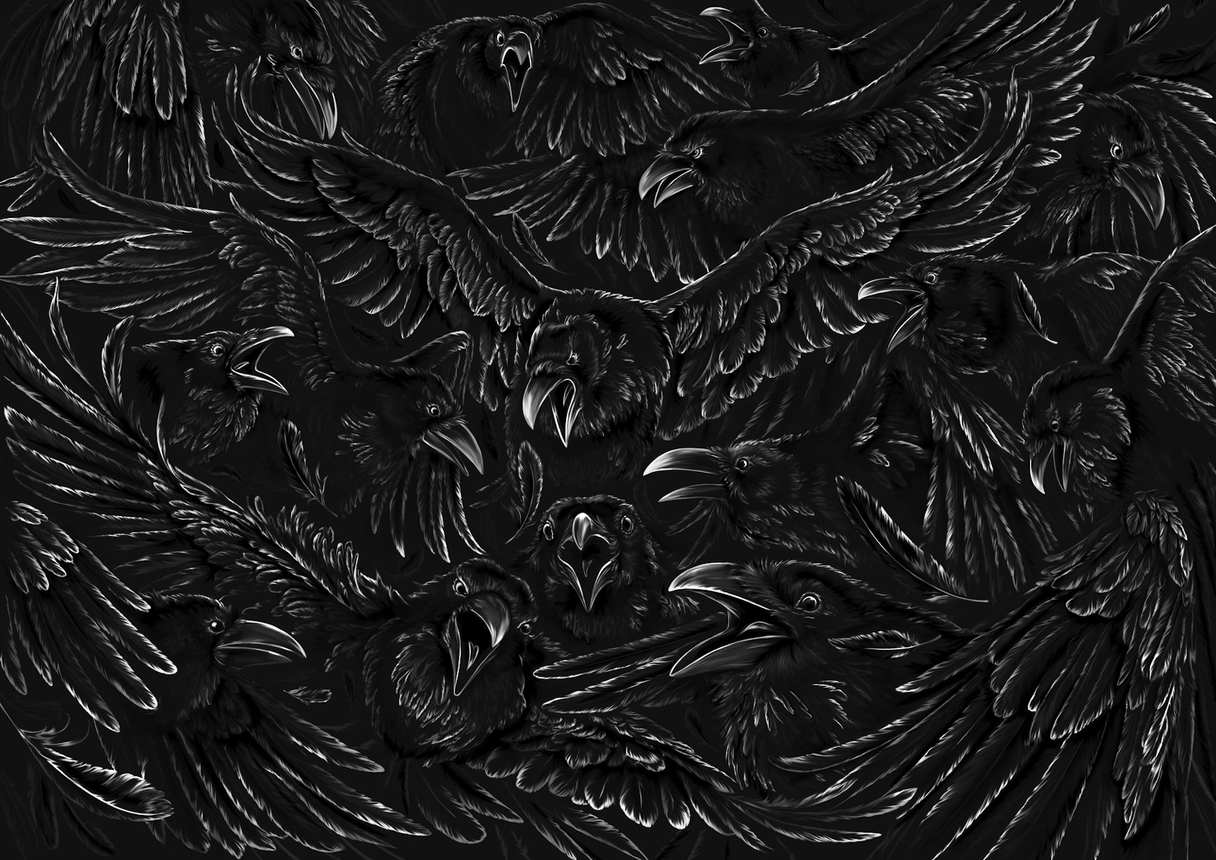 Raven Rage Wallpaper - Dark and Mysterious | Happywall