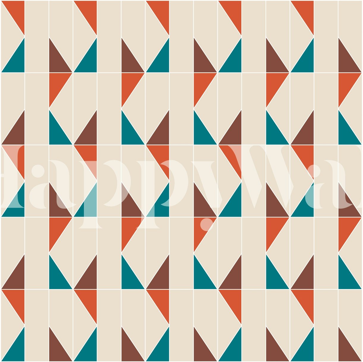 Triangle Egg Shell Rust Teal wallpaper - Happywall