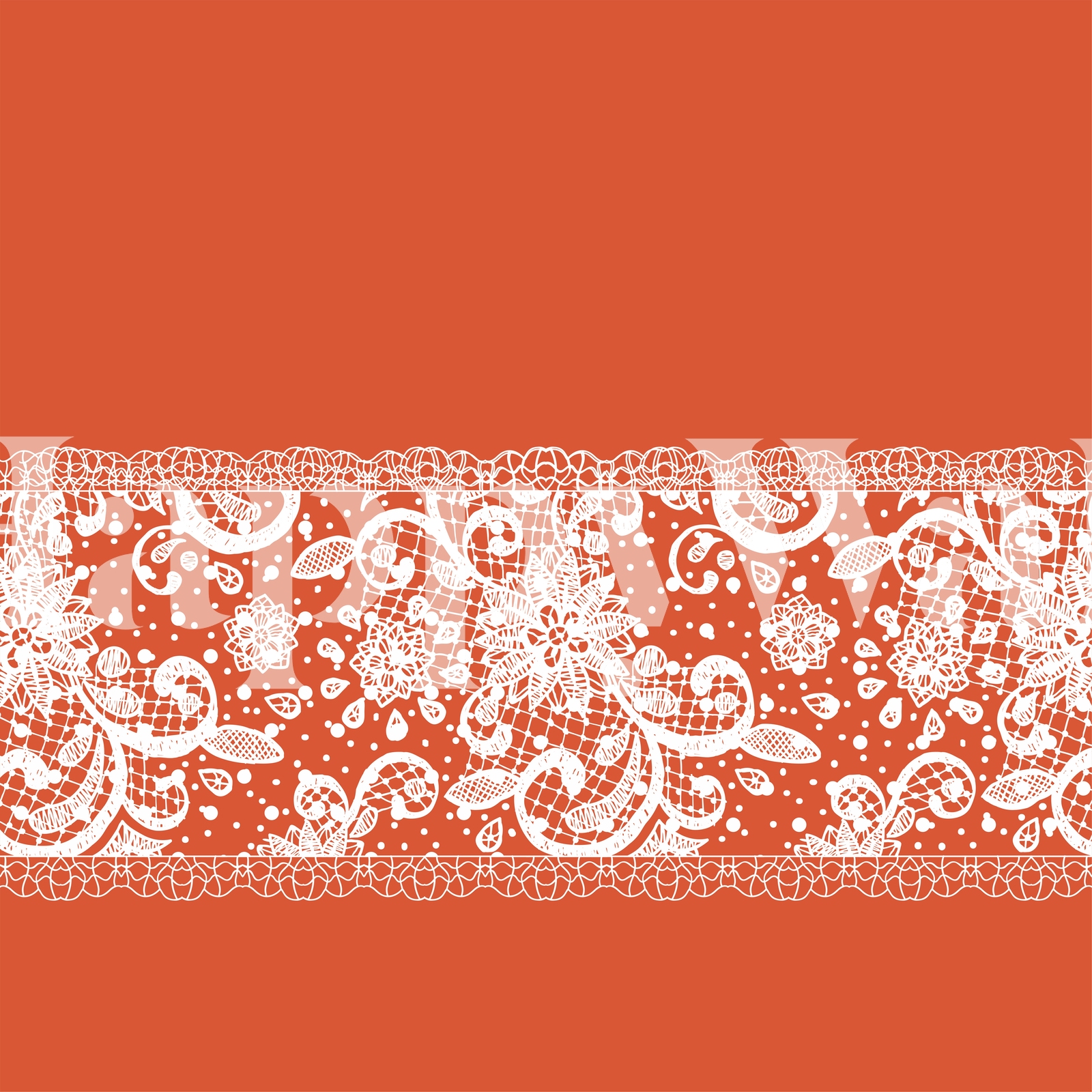 Orange Lace Pattern Wallpaper