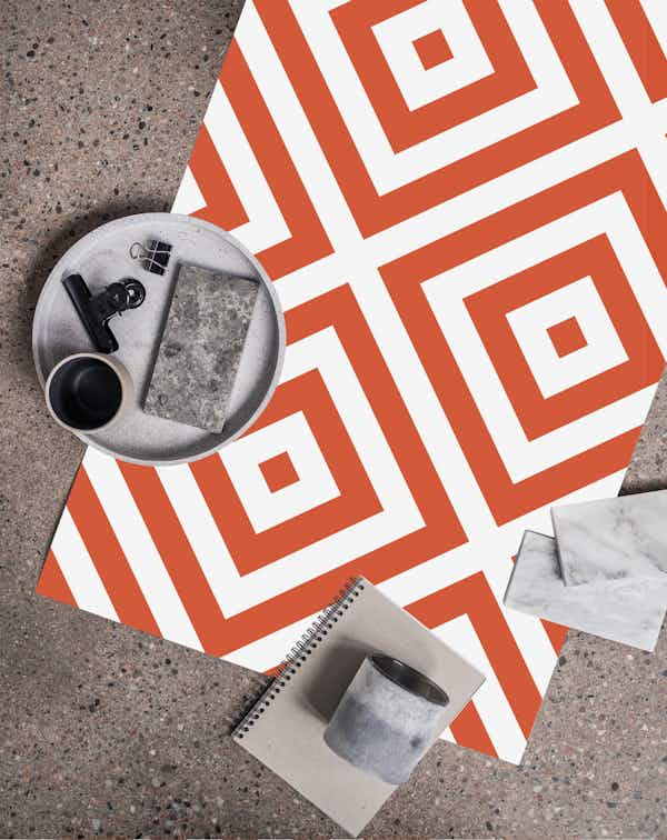Geometric White Rust Pattern Wallpaper | Happywall