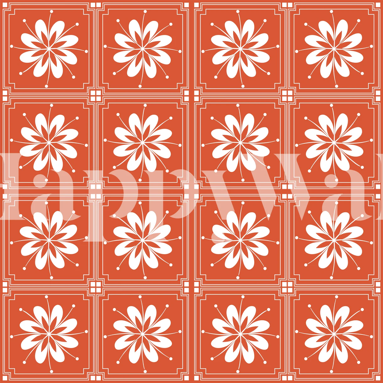 Rust Orange Floral Alhambra Wallpaper - Buy Online | Happywall