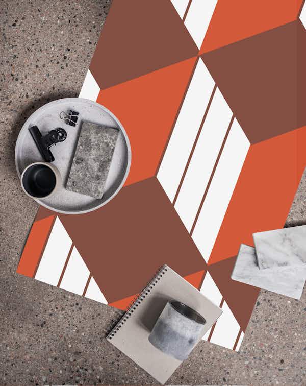 Terracotta Retro Pattern Rust Wallpaper | Buy online at Happywall