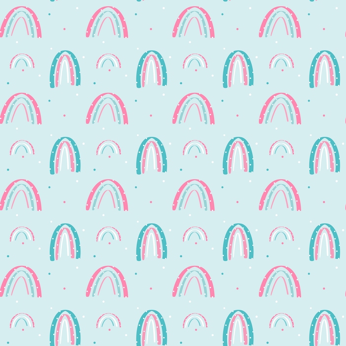 Pink Blue Rainbows wallpaper | Happywall