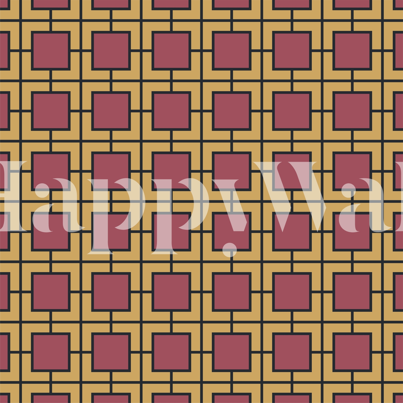 Mustard Marsala Square Shape Wallpaper | Happywall.com
