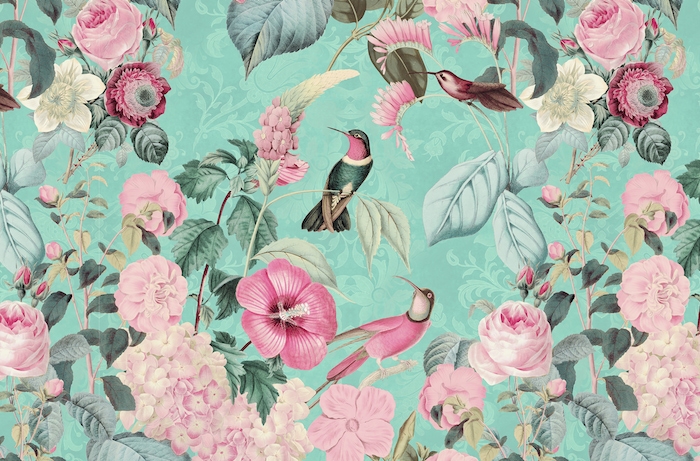 Hummingbirds Pastel Paradise Wallpaper | Happywall