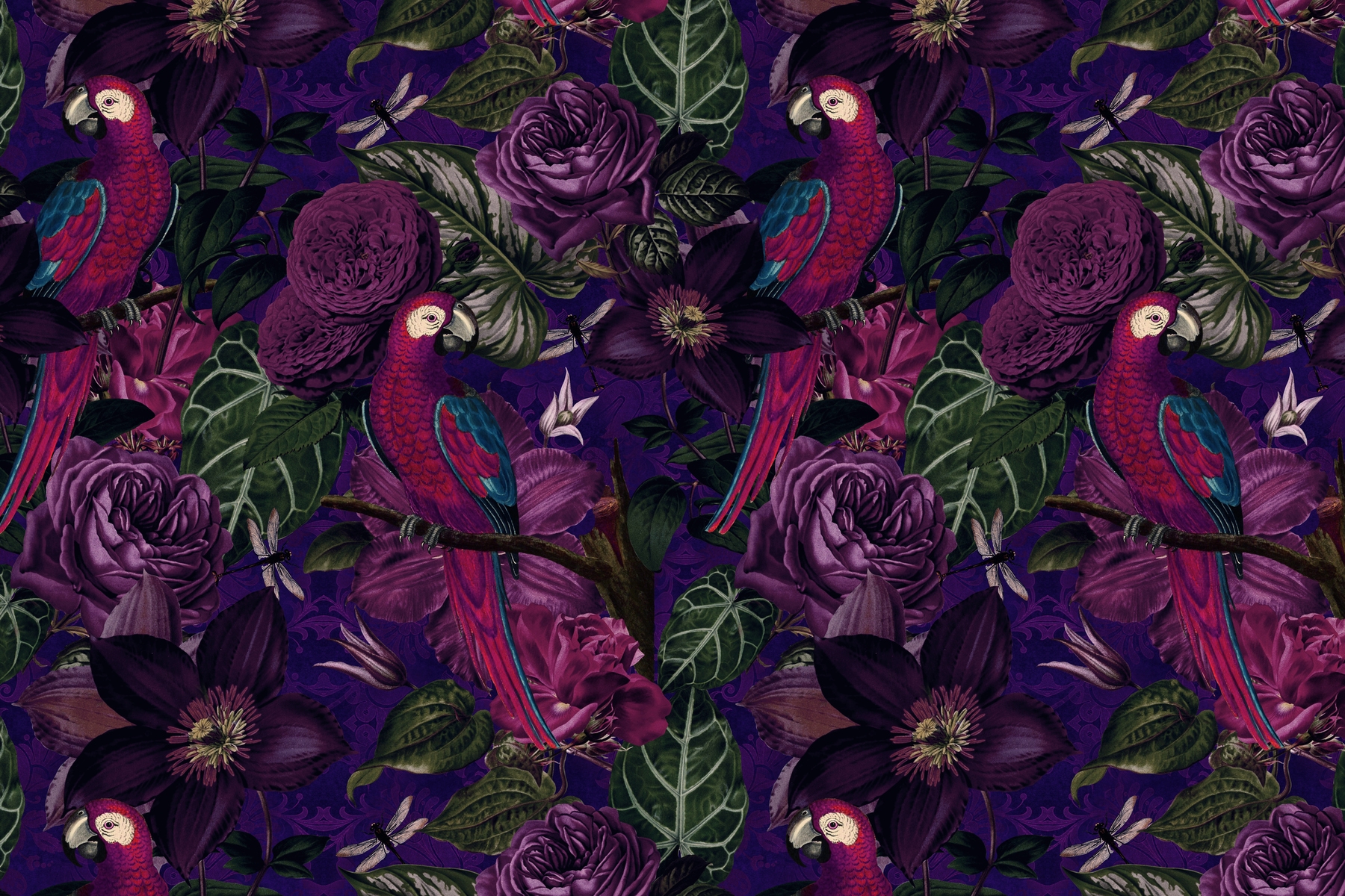 Moody Boho Jungle Birds wallpaper - Happywall