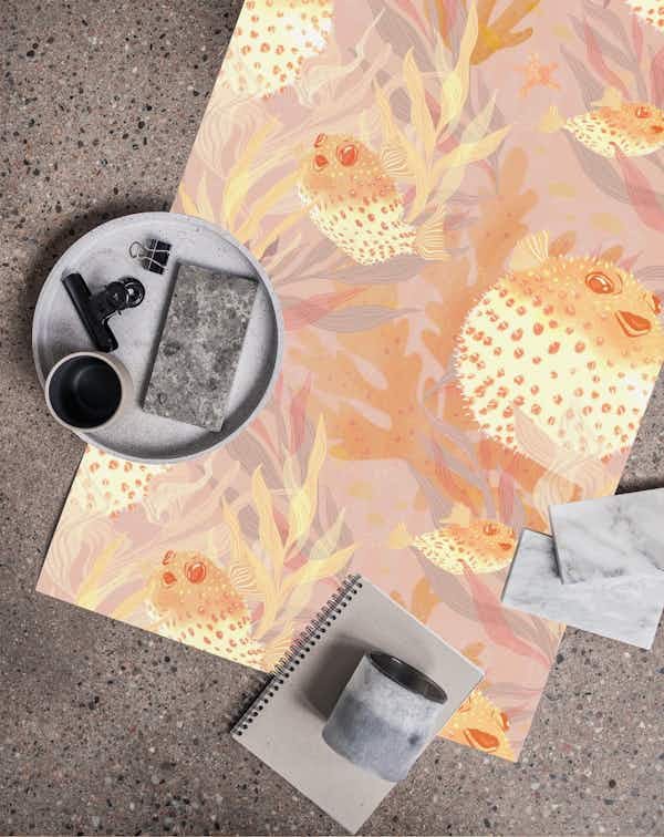 Shop Pufferfish Pattern Wallpaper - Happywall