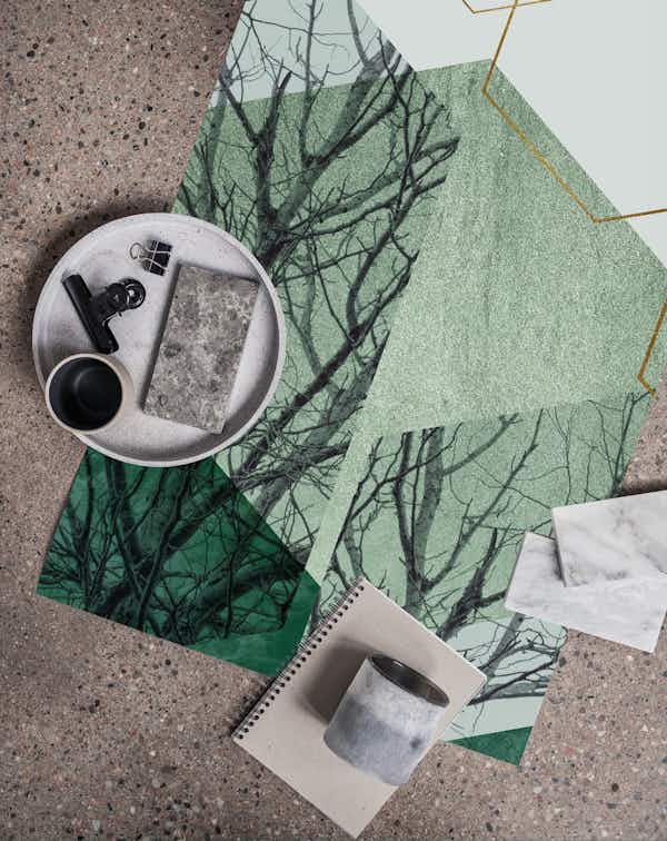 Buy Emerald Green Treescape Wallpaper Online | Happywall