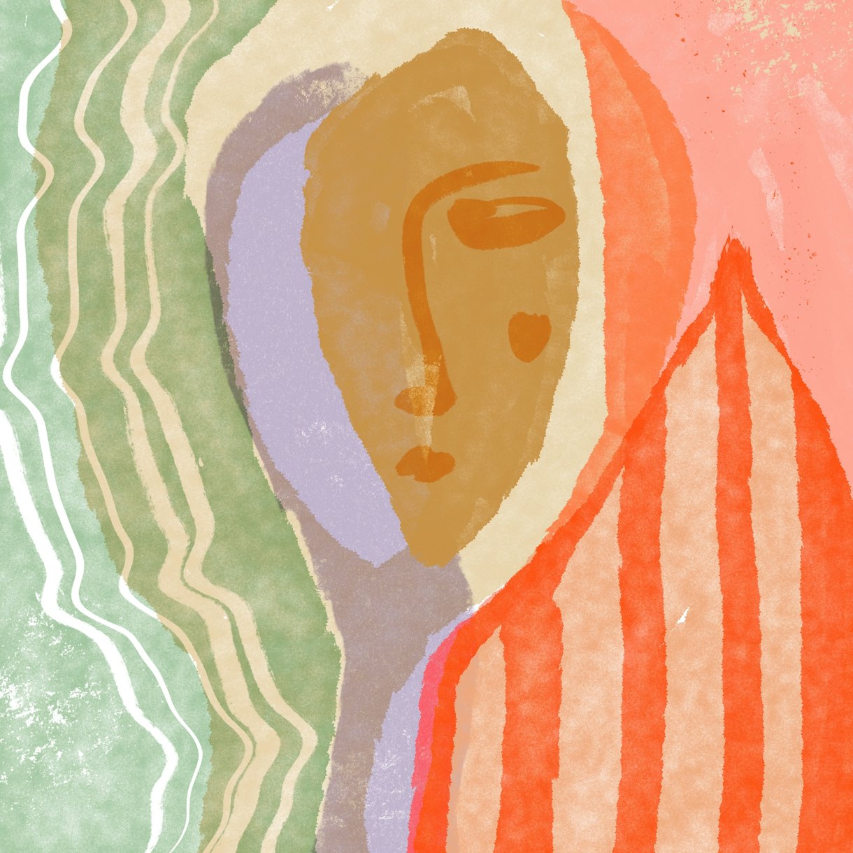 Buy Abstract Portrait II Square Wallpaper | Happywall.com