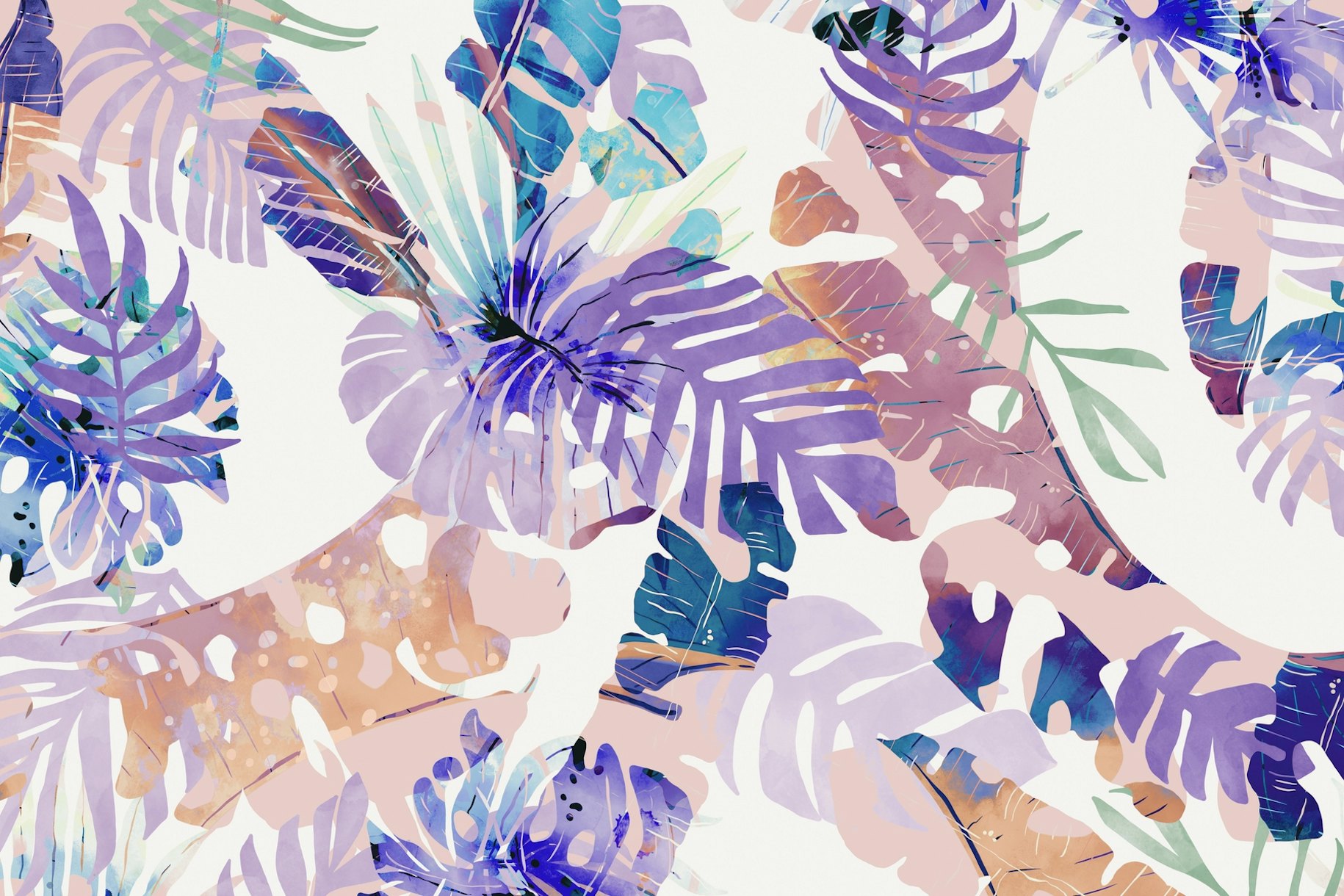 Modern Abstract Leaf Nature Wallpaper - Buy Now on Happywall