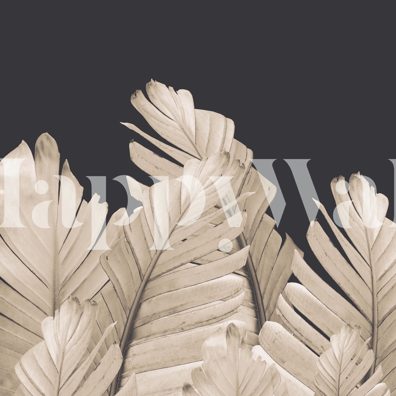 Sepia Tropical Leaf Wallpaper
