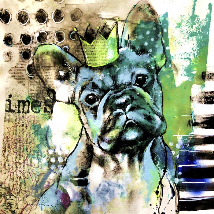 French Bulldog King Collage Wallpaper | Happywall