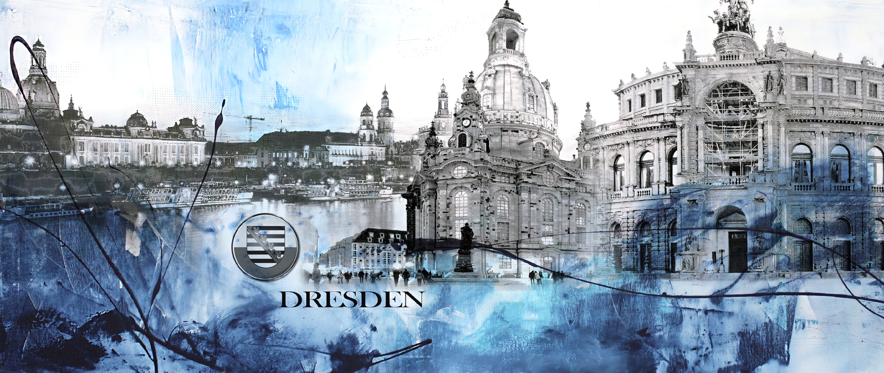 Dresden Blue Urban Art Wallpaper | Happywall