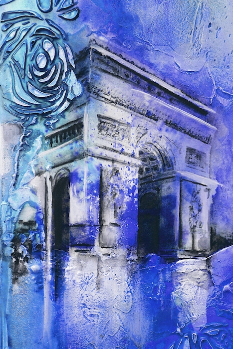 Blue Paris Mon Amour City Art Wallpaper | Happywall