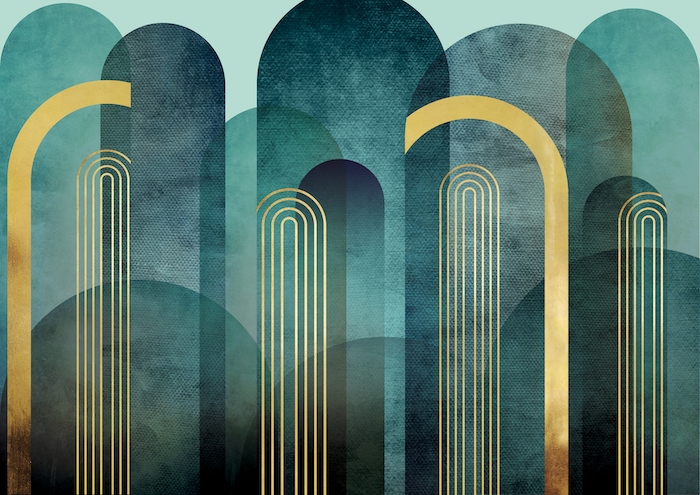 Mid Century Modern Geometric Wallpaper Design