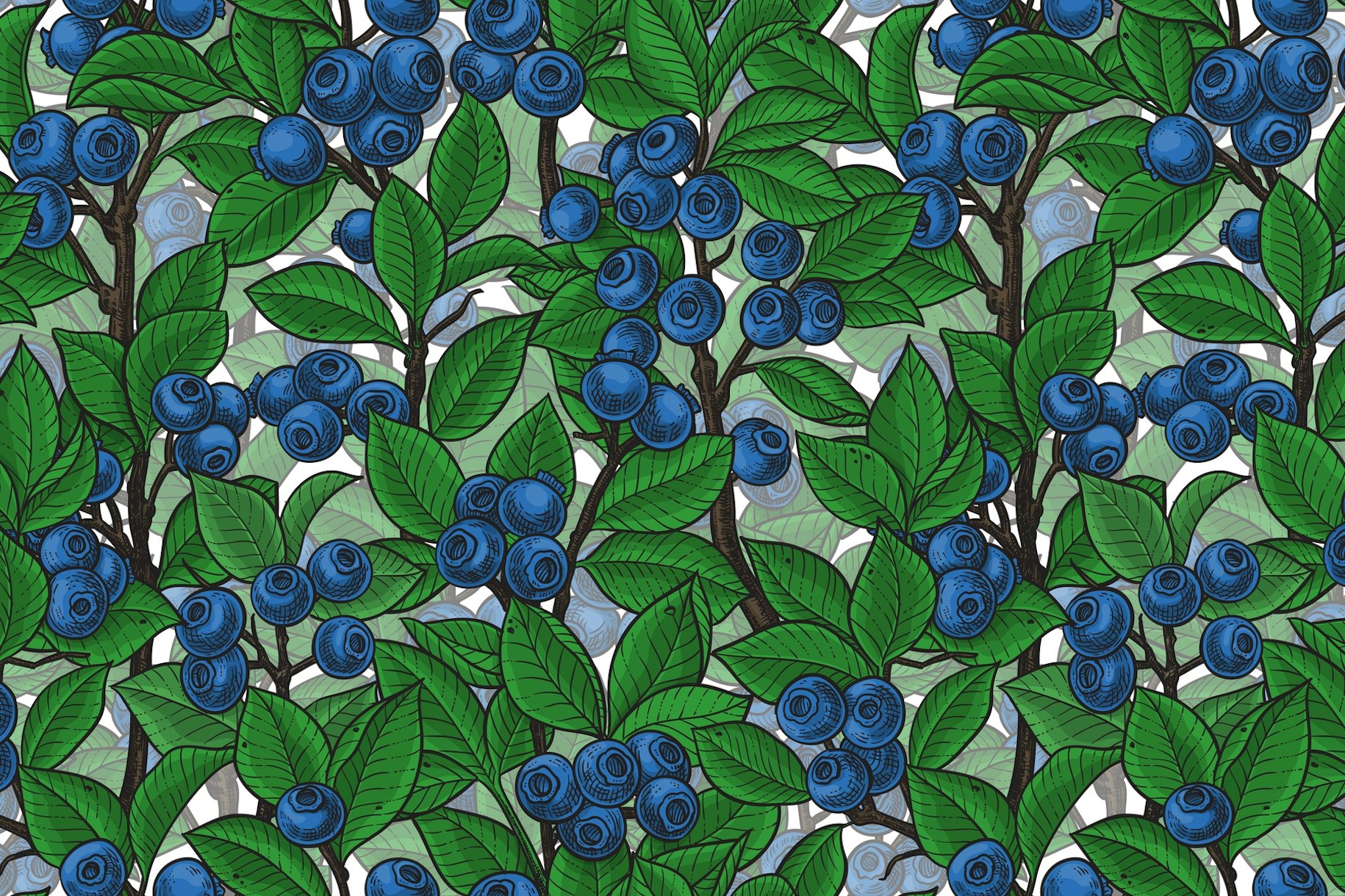 Blueberry Garden 2 Wallpaper | Happywall