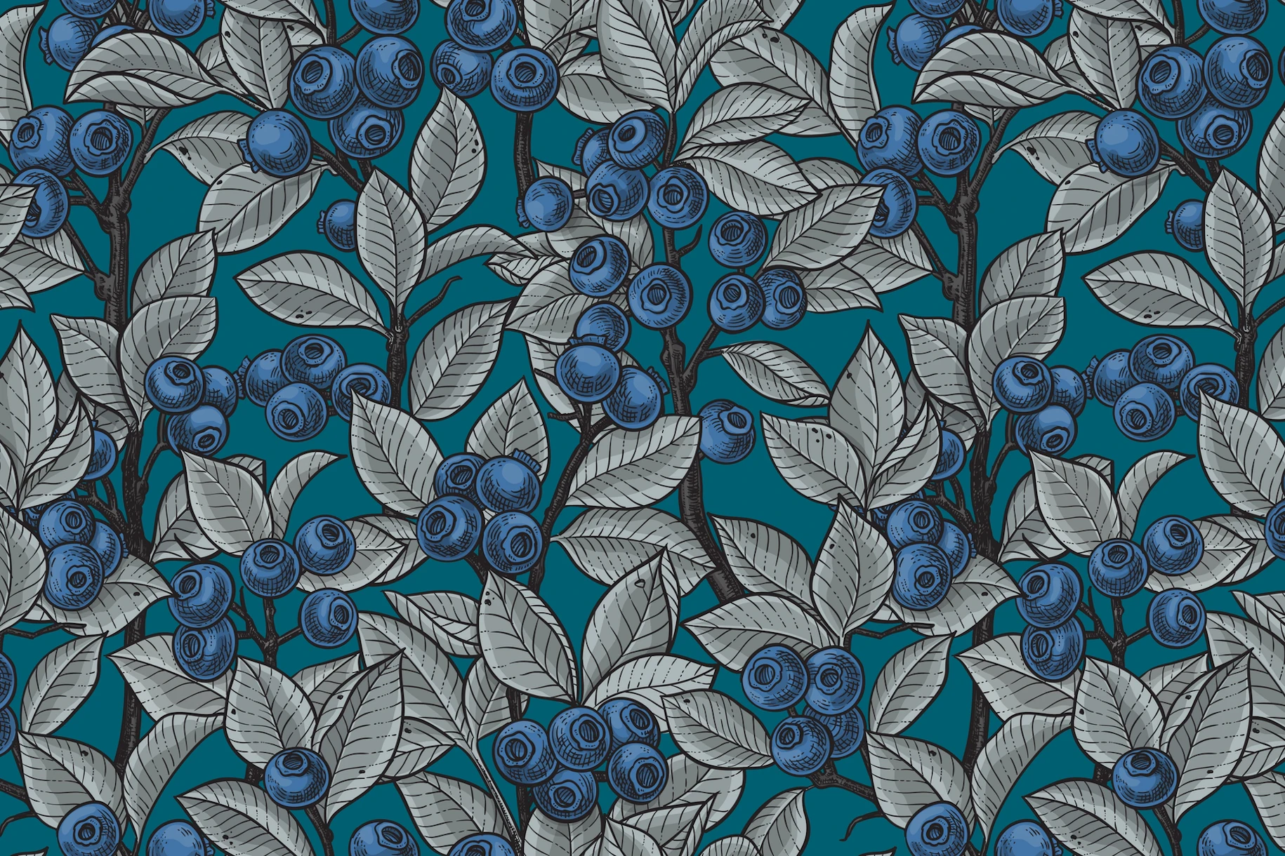 Blueberry Garden 3 Wallpaper - Buy Online | Happywall