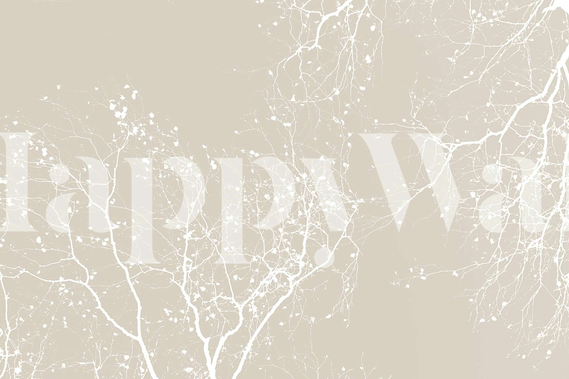 Branches Soft Beige wallpaper - Happywall