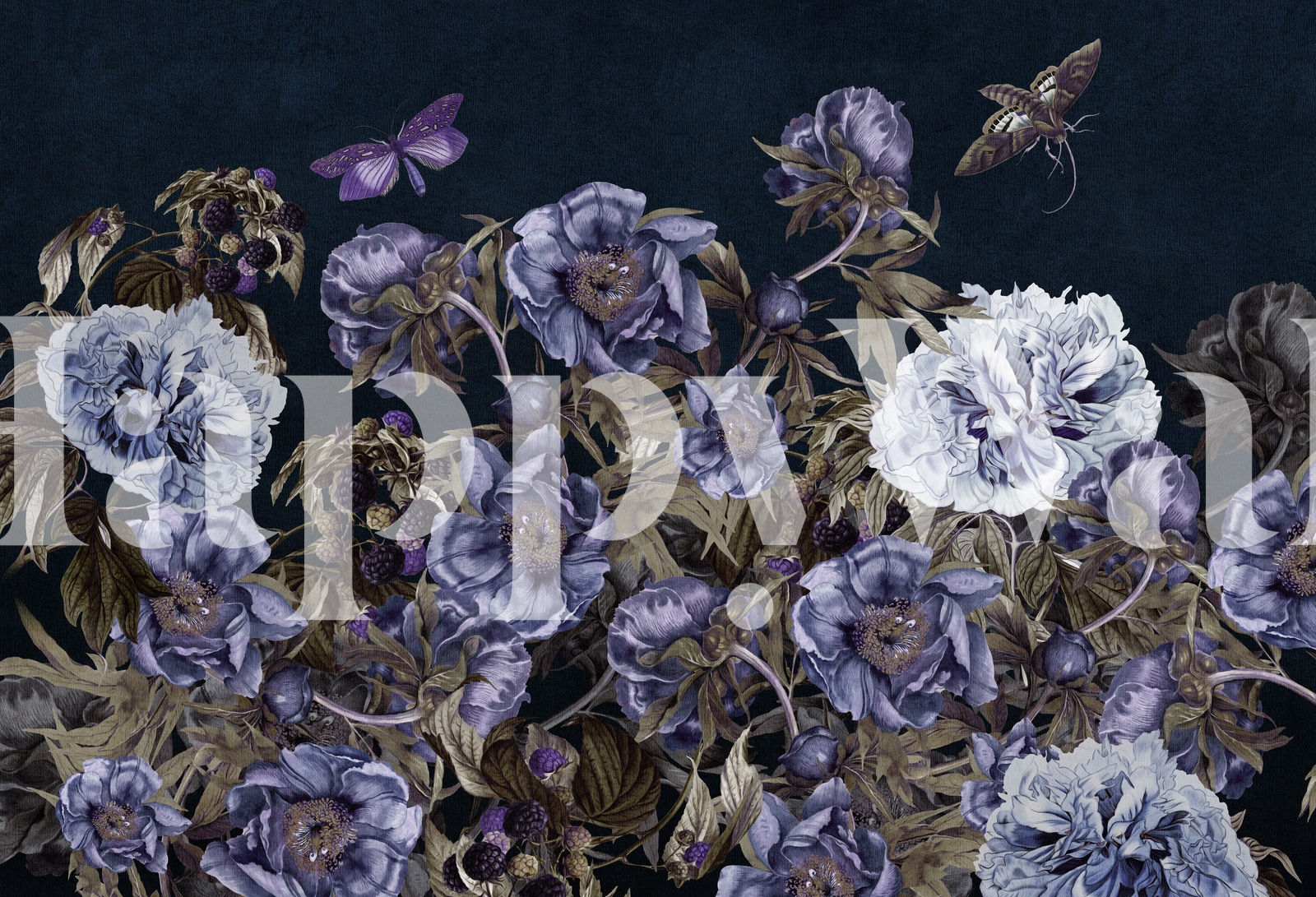 Blooming Night Flowers Wallpaper - Buy Online | Happywall