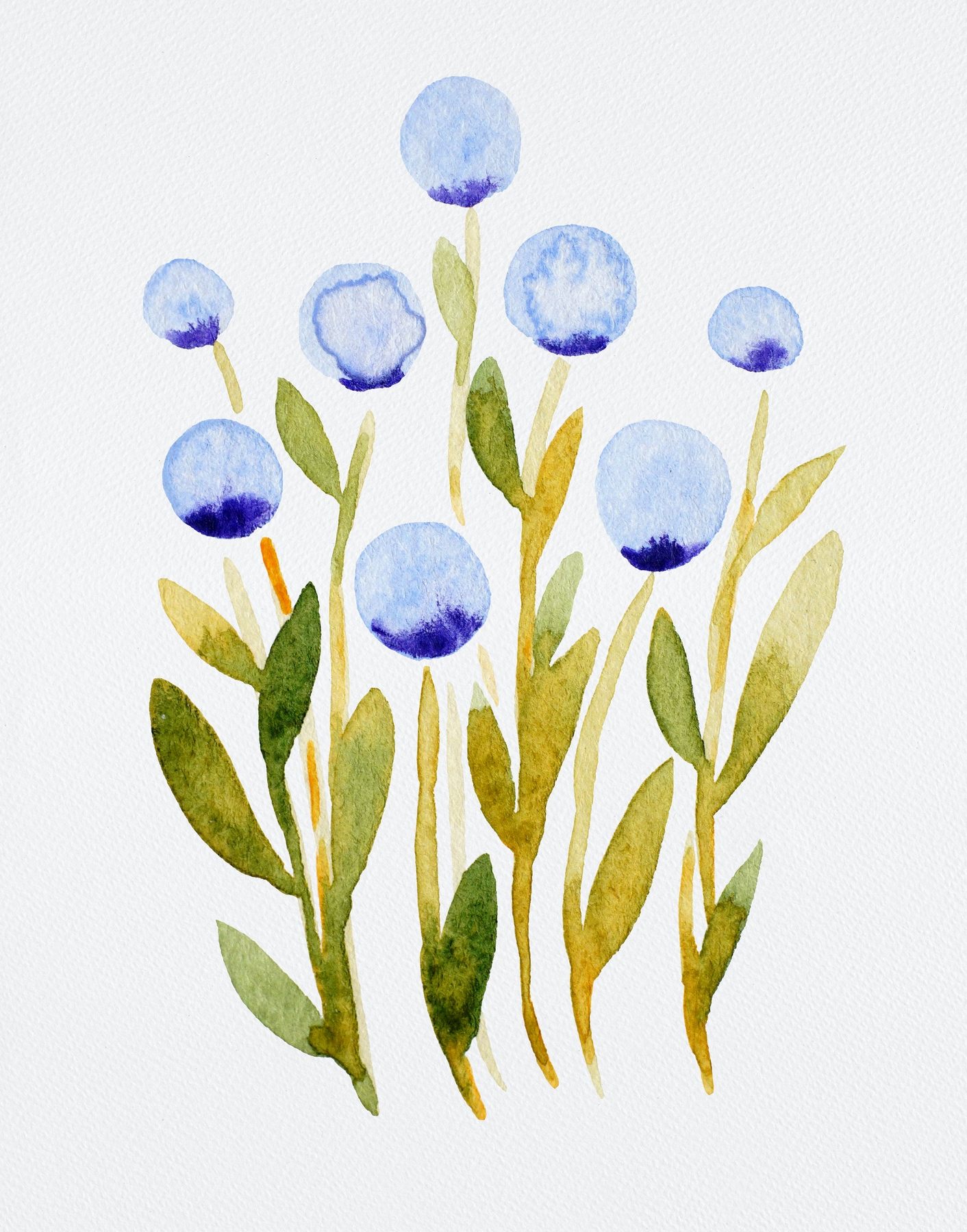 Simple Blue Flowers Wallpaper - Buy Online | Happywall