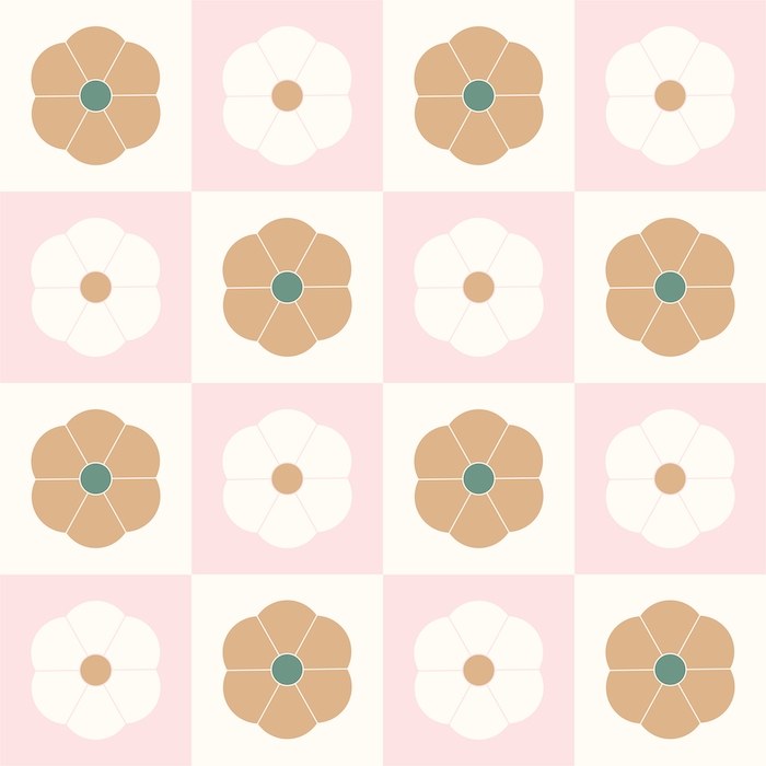Pink Geometric Floral Wallpaper