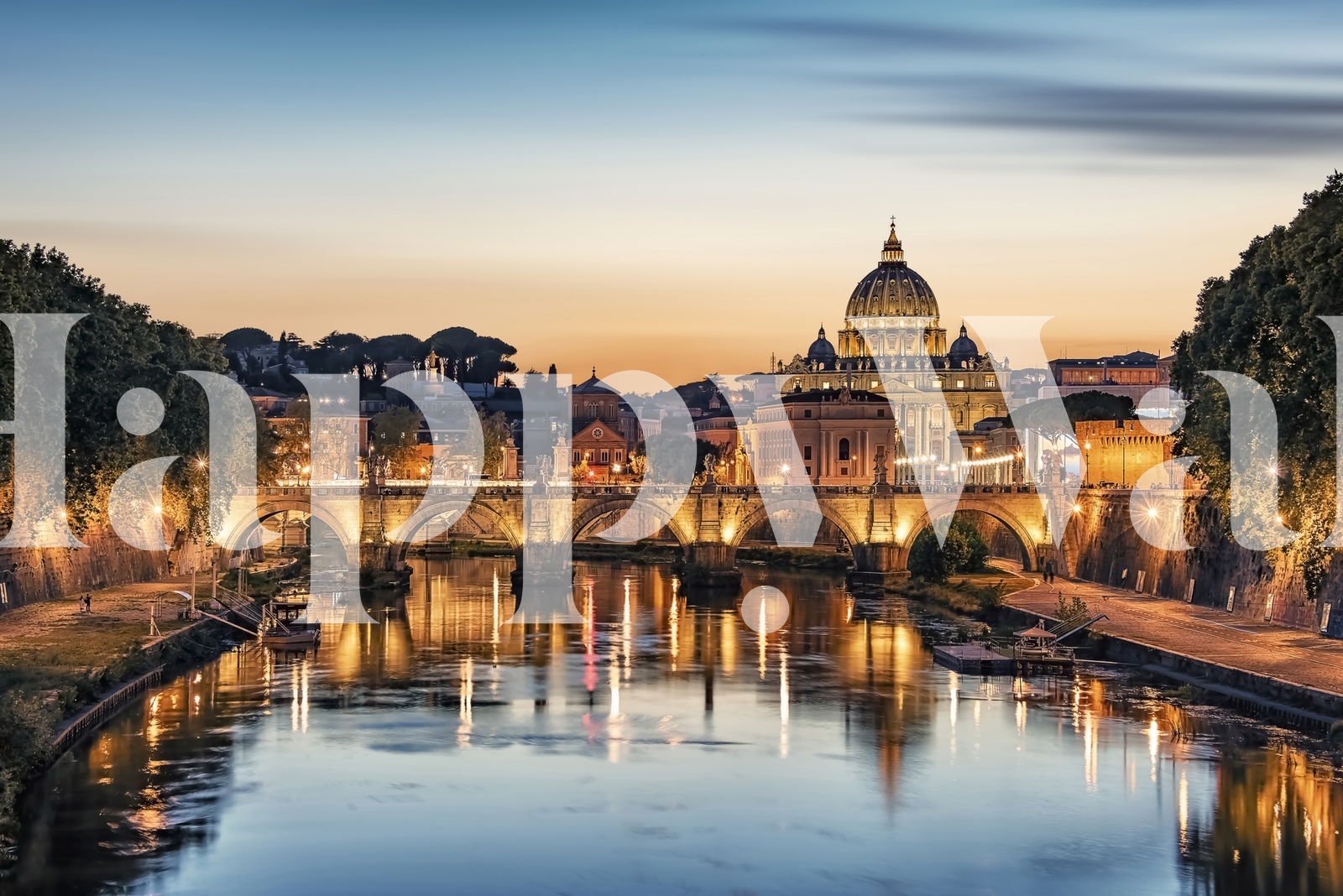 Blue Rome Cityscape Wallpaper